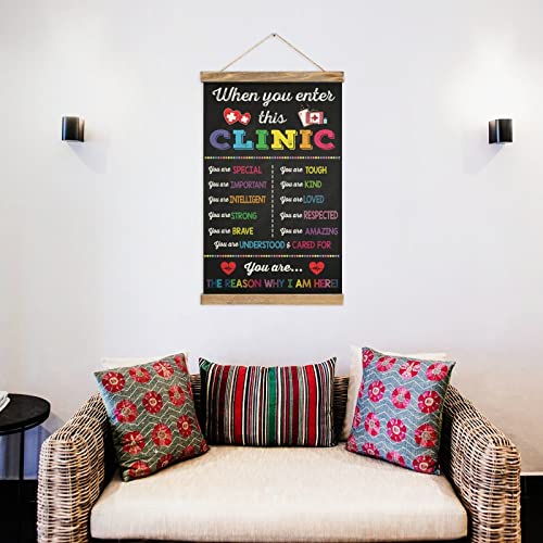 Rnnwosio When You Enter This Clinic You Are Special Poster School Health Office Wall Art Pediatric Clinic Decor Health Room School Nurse Gift Chalkboard Prints for Classroom (13x20inch)