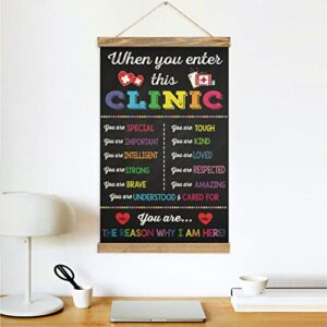 Rnnwosio When You Enter This Clinic You Are Special Poster School Health Office Wall Art Pediatric Clinic Decor Health Room School Nurse Gift Chalkboard Prints for Classroom (13x20inch)