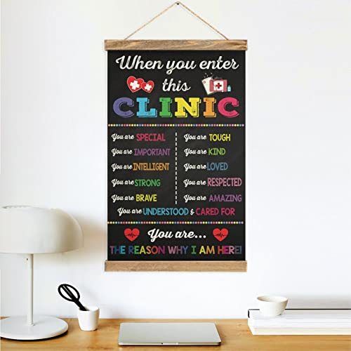 Rnnwosio When You Enter This Clinic You Are Special Poster School Health Office Wall Art Pediatric Clinic Decor Health Room School Nurse Gift Chalkboard Prints for Classroom (13x20inch)