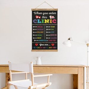 Rnnwosio When You Enter This Clinic You Are Special Poster School Health Office Wall Art Pediatric Clinic Decor Health Room School Nurse Gift Chalkboard Prints for Classroom (13x20inch)