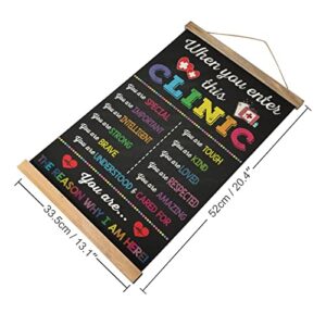 Rnnwosio When You Enter This Clinic You Are Special Poster School Health Office Wall Art Pediatric Clinic Decor Health Room School Nurse Gift Chalkboard Prints for Classroom (13x20inch)