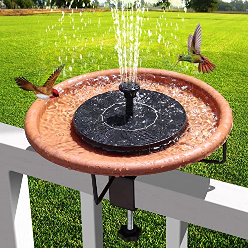 Solar Bird Bath Fountains, Bird Bath Bowl with Solar Fountain Pump, Solar Powered Water Fountain Combo Set with 5 Water Spray Types for Outdoor Garden Yard Patio Lawn