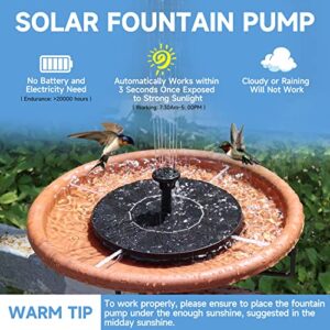 Solar Bird Bath Fountains, Bird Bath Bowl with Solar Fountain Pump, Solar Powered Water Fountain Combo Set with 5 Water Spray Types for Outdoor Garden Yard Patio Lawn