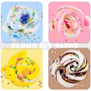 Cloud Slime Kit 5 Pack, with Peachybbies Rainbow Lemon Coffee Slime Charms, DIY Slime Supplies for Girls and Boys, Stress Relief Toy for Kids Education, Party Favor, Gift and Birthday