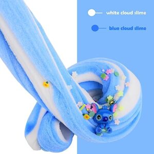 2 Pack Cloud Slime Kit with Blue and Cherry Charms, Scented DIY Slime Supplies for Girls and Boys, Party Favors Stress Relief Slime Toys for Kids Education Birthday Gift.