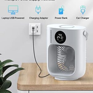 Portable Air Conditioners Fan, Skarif 900ml Evaporative Mini Air Conditioner with 7 Colors Light,3 Speeds Personal Air Conditioner,Personal Air Cooler with Humidifier for Room Bedroom Office (White)