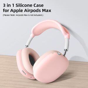 AIRSPO Airpods Max Case Cover, Silicone Case Cover for AirPods Max Headphones, Anti-Scratch Ear Pad Cover/Headband Cover for Apple AirPods Max, Airpod Max Accessories (Pink)…