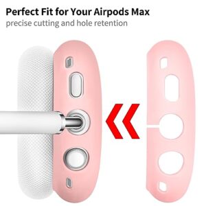 AIRSPO Airpods Max Case Cover, Silicone Case Cover for AirPods Max Headphones, Anti-Scratch Ear Pad Cover/Headband Cover for Apple AirPods Max, Airpod Max Accessories (Pink)…