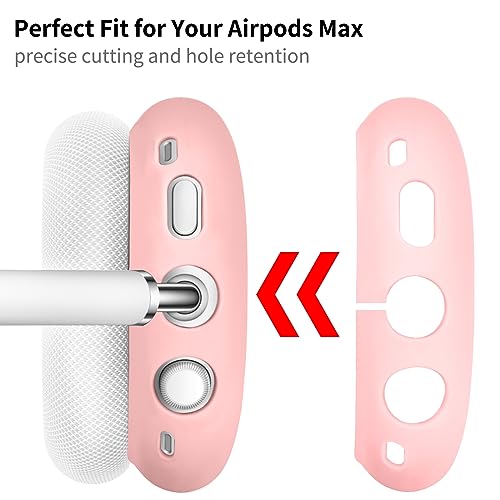 AIRSPO Airpods Max Case Cover, Silicone Case Cover for AirPods Max Headphones, Anti-Scratch Ear Pad Cover/Headband Cover for Apple AirPods Max, Airpod Max Accessories (Pink)…