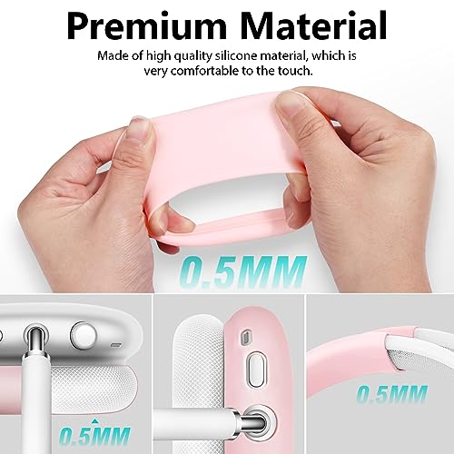 AIRSPO Airpods Max Case Cover, Silicone Case Cover for AirPods Max Headphones, Anti-Scratch Ear Pad Cover/Headband Cover for Apple AirPods Max, Airpod Max Accessories (Pink)…