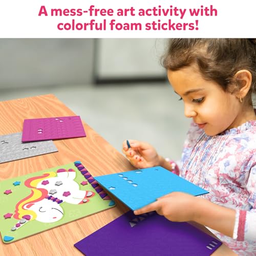 Skillmatics Art Activity - Fun with Foam Unicorns & Princesses, No Mess Sticker Art for Kids, Craft Kits, DIY Activity, Gifts for Boys & Girls Ages 3, 4, 5, 6, 7, Stocking Stuffers, Travel Toys