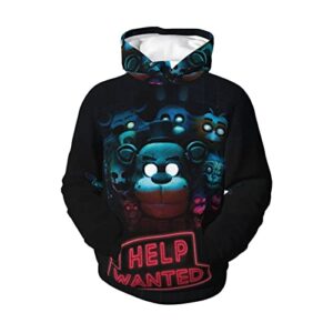 riauljol girls boys kids hoodie 3d printed cartoon game pattern pullover sweatshirt teen sports tops with pocket for 7-20 years medium