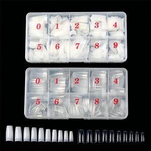 acrylic nail tips french fake nails - 1000pcs french nail tips half cover artificial fake nails with storage case