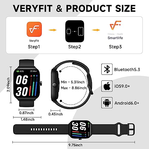 Smart Watches for Men Women, Alexa Built in & Bluetooth Call(Answer/Make), 1.95" Touch Screen Fitness Tracker with Heart Rate SpO2 Sleep Monitor Smart Watch for iPhone Android IP68 Waterproof