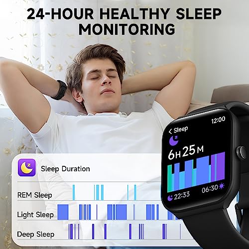 Smart Watches for Men Women, Alexa Built in & Bluetooth Call(Answer/Make), 1.95" Touch Screen Fitness Tracker with Heart Rate SpO2 Sleep Monitor Smart Watch for iPhone Android IP68 Waterproof