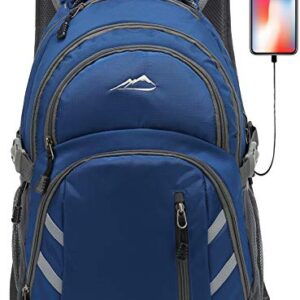 ProEtrade Extra Large Backpack Bookbag for College Laptop Travel, Fit Laptop Up to 17 inch with USB Charging Port Multi Compartment Anti theft, Gift for Women Men (Blue)