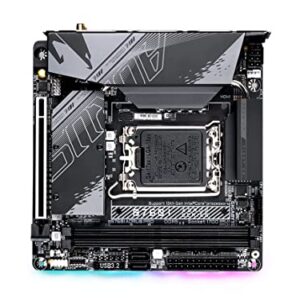 GIGABYTE B760I AORUS PRO (LGA 1700/ Intel/ B760/ Mini-ITX/ DDR5/ Dual M.2/ PCIe 4.0/ USB 3.2 Gen2X2 Type-C/WiFi 6E/ Intel 2.5GbE LAN/Q-Flash Plus/Motherboard)