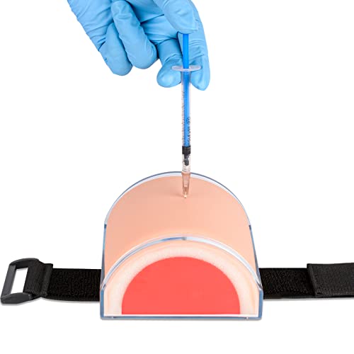 Skillssist IM,SQ Injection Practice Pad Model with Skin, Subcutaneous Tissue and Muscle Layer for Nurse and Medical Student Training, Wearable Design