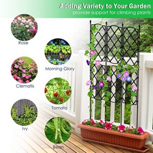 Garden Trellis for Climbing Plants Outdoor, 4FT Tall Plant Support Trellis Cage for Indoor Potted Plants, Plant Trellises Frame for Vines, Flowers, Vegetable, Rustproof Lattice Grid Panels for Rose