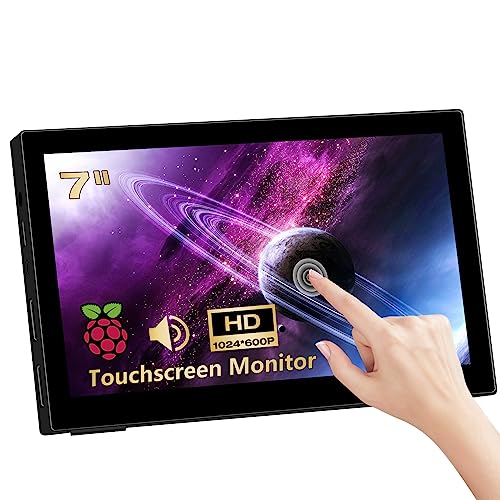 Akntzcs 7 inch Touchscreen Mini Monitor 1024 X 600 Small Monitor HDMI Portable Monitor IPS LCD Display for Laptop Xbox PS3 Rasp Pi