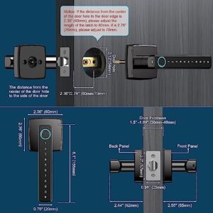 Aibocn Door Lock Fingerprint, Keyless Entry Door Lock with App, Touchscreen Keypad Deadbolt Lock with Reversible Handle, Bluetooth, Key, Code, Biometric Smart Lock for Home Bedroom Hotel