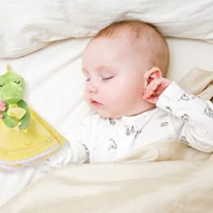 LeyaDoll Baby Security Blanket Dinosaur Lovey Soft Baby Snuggle Toy Unisex Baby Stuff Nursey Toy for Girls Boys, Newborn Essentials, Lightweight, Yellow