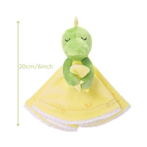 LeyaDoll Baby Security Blanket Dinosaur Lovey Soft Baby Snuggle Toy Unisex Baby Stuff Nursey Toy for Girls Boys, Newborn Essentials, Lightweight, Yellow