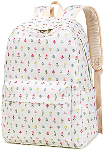 School Backpack Teen Girls Kids Lightweight College Waterproof School Laptop Casual Backpack (Floral)