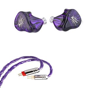 linsoul kiwi ears quartet 2dd+2ba hybrid in-ear monitor and tripowin zonie 3.5mm 2pin cable bundle