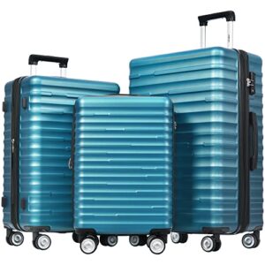 merax carry on luggage sets of 3 suitcases with wheels 20 24 28 inch luggage with spinner wheels hard shell tsa luggage