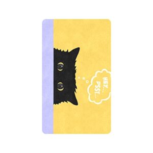 susiyo Doormat Cute Black cat Yellow Eyes Non-Slip Indoor 30"x18" Entryway Door Mat (Rubber Backing)