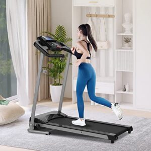 JETEAGO 2.5HP Folding Treadmill with 12 Modes, Electric Running Walking Exercise Machine with LCD Monitor, Cup Holder