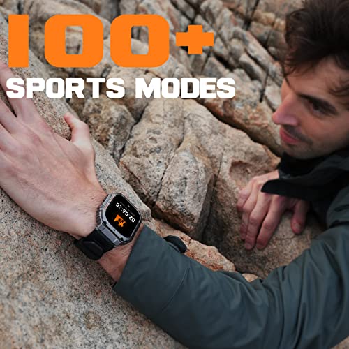 KACLUT Smart Watch,100M Waterproof Rugged Military Smartwatch with Bluetooth Call(Answer/Dial Calls) 2-inch Utral Large HD Display 70 Days Extra Long Battery Life,100+ Sports Modes Fitness Tracker