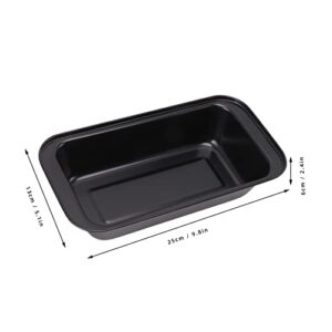 Rectangular Baking Box, Baking Bread Pan Reusable and Durable Uniform Air Flow 3PCS Black Carbon Steel High Temperature Resistant for Home Kitchen