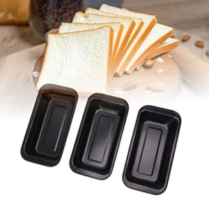 Rectangular Baking Box, Baking Bread Pan Reusable and Durable Uniform Air Flow 3PCS Black Carbon Steel High Temperature Resistant for Home Kitchen