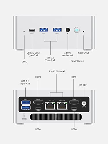 MINISFORUM Venus Series NPB7 Mini PC, 13th Gen Core i7-13700H Small Computer, 32G DDR5+1TB PCIe4.0 SSD, 2X HDMI(4K)+2X USB4(8K) Output, 2X 2.5G RJ45 Port, 4X USB3.2 Small Form Factor