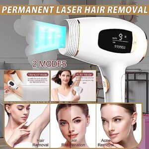 Laser Hair Removal, Permanent Hair Removal Device, Painless At-Home IPL Hair Removal for Women and Men for Face Armpits Legs Arms Bikini Line