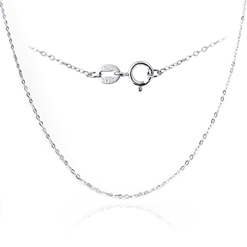 Bovickep 925 Sterling Silver Chain Necklace For Women Girls, 1.2mm Super Sturdy, Shiny, Dainty, Thin Chain Necklaces, Fashion Chains Necklace for Every Day use. 16 inches