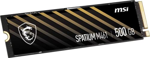 MSI SPATIUM M461 PCIe 4.0 NVMe M.2 500GB Internal SSD PCIe Gen4 NVMe (SPATIUM M461 PCIe 4.0 NVMe M.2 500GB)