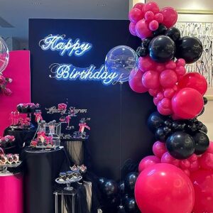 KALOR Hot Pink Balloons Garland Arch Kit 110Pcs - Different Sizes 18/12/10/5 Inch Party Balloons for Birthday Baby Shower Wedding Graduation Party Decorations