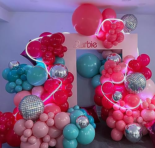 KALOR Hot Pink Balloons Garland Arch Kit 110Pcs - Different Sizes 18/12/10/5 Inch Party Balloons for Birthday Baby Shower Wedding Graduation Party Decorations