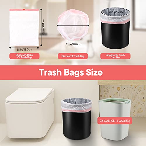 186 Count Strong White Trash Bags - 4 Gallon Drawstring Liners for Home, Kitchen, Bathroom, Office & Bedroom Garbage Can Bin - Unscented Plastic Bags