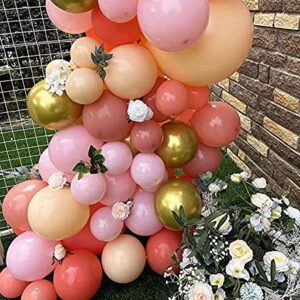 KALOR Coral Red Balloons Garland Arch Kit 110Pcs - Different Sizes 18/12/10/5 Inch Party Balloons for Birthday Baby Shower Wedding Graduation Party Decorations