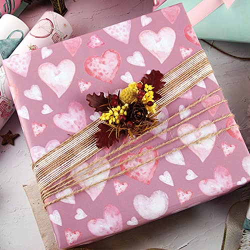 Cute Cartoon Print Pink Colorful Wrapping Paper Holiday Girls Princess Birthday Gift Wrapping Paper 70s Wrapping Paper (A, One Size)