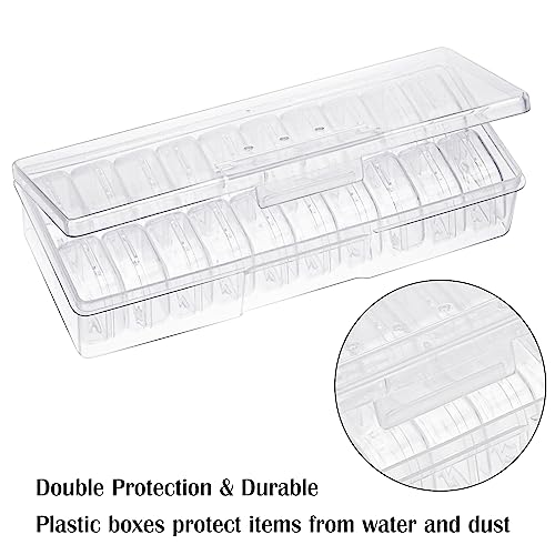 Quefe 40pcs Bead Organizers in A Clear Organzier Box, 2 Sets Clear Plastic Diamond Painting Storage Container with Mini Boxes for Craft Organziers and Storage Art Embroidery Nail Accessories