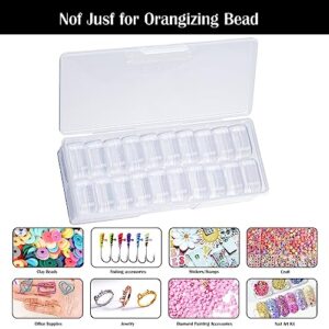 Quefe 40pcs Bead Organizers in A Clear Organzier Box, 2 Sets Clear Plastic Diamond Painting Storage Container with Mini Boxes for Craft Organziers and Storage Art Embroidery Nail Accessories