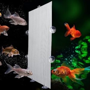 4PCS Fish Tank Divider, Aquarium Divider, Fish Clear Plastic Tank Separator with Suction Cups DIY Designed Clear Easy to Bent Cut and Assemble Reusable Partition Grid for Separating Fishes 10 x 13in