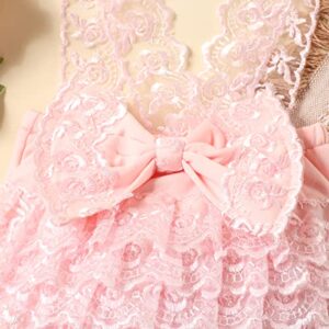 Newborn Photography Outfits Girl Newborn Photography Props Lace Romper Newborn Baby Photo Shoot Outfits Girls Photo Props YLSTEED (Strap Style - Pink)