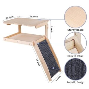 Vehipa Wooden Guinea Pig Hideout, Detachable Guinea Pig Platform with Stairs and Mat, Guinea Pig House for Hamster Bunny and Chinchilla on Cages