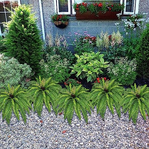 Galebeiren Artificial Ferns for Outdoors & Indoors, 40in Large Faux Ferns 39 Fronds Fake Boston Fern Plant for Planter Garden Porch Entrance Home Windowsill Yards Farmhouse Decoraction (1 Stem)